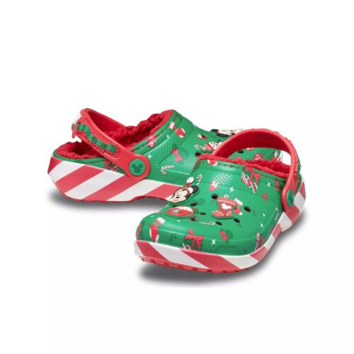 Disney Christmas Crocs with Mickey and Minnie are festive, fuzzy