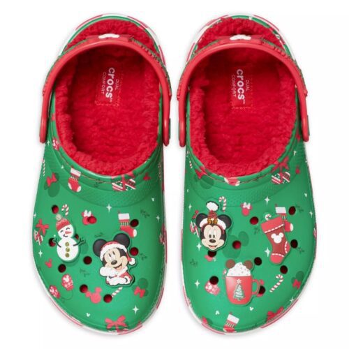 Disney Christmas Crocs with Mickey and Minnie are festive, fuzzy