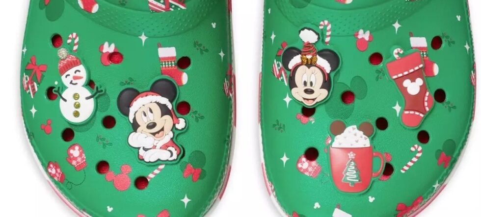 Disney Christmas Crocs with Mickey and Minnie are festive, fuzzy