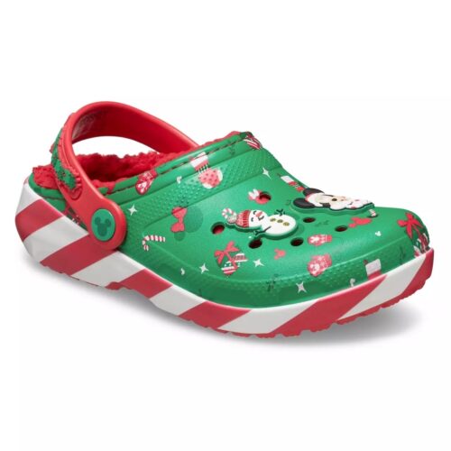 Disney Christmas Crocs with Mickey and Minnie are festive, fuzzy