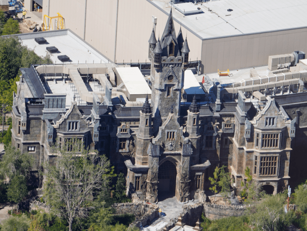 Epic Universe construction: Frankenstein Manor in Dark Universe