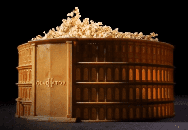 Gladiator 2 popcorn bucket from Cinemark is an AR arena