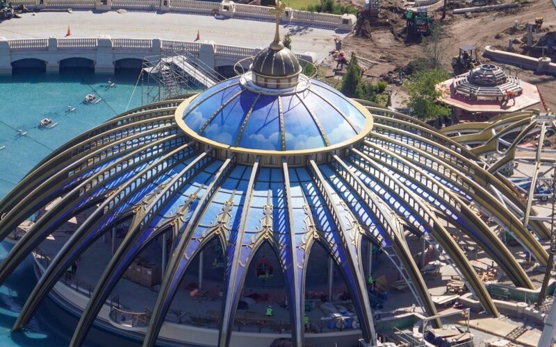 Epic Universe construction: Constellation Carousel ride vehicles