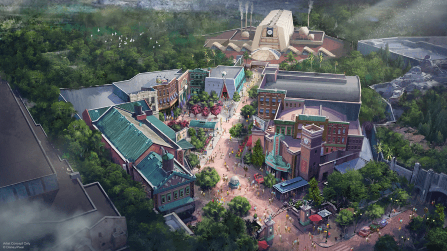High-tech Disney rides: Monsters Inc. coaster, Stark robotic arm
