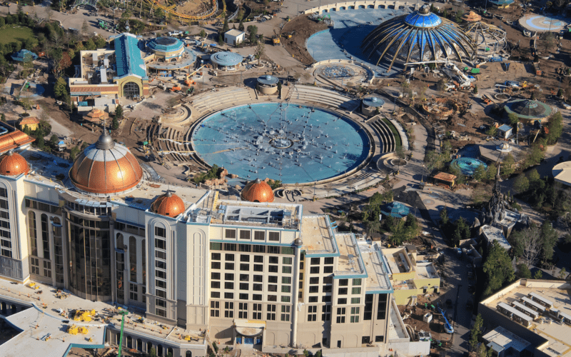 Epic Universe construction: Hub grass is here! This is not a drill!