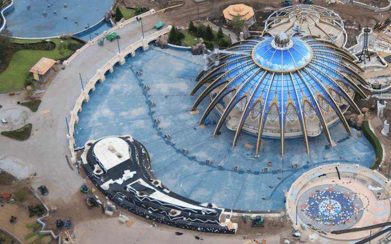 Epic Universe construction: Hub grass is here! This is not a drill!