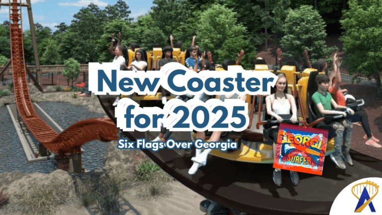 Georgia Gold Rusher roller coaster 2025 at Six Flags Over Georgia