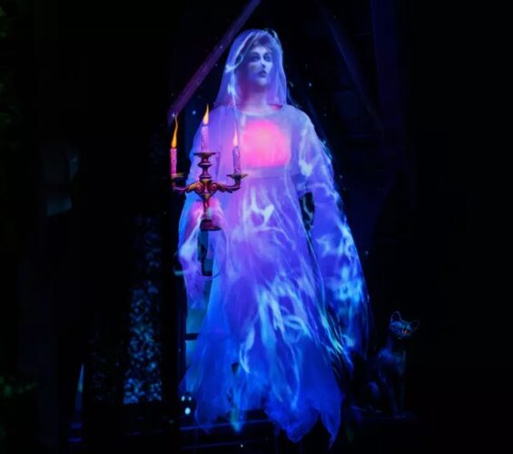 New Haunted Mansion bride, attic scene at Disneyland