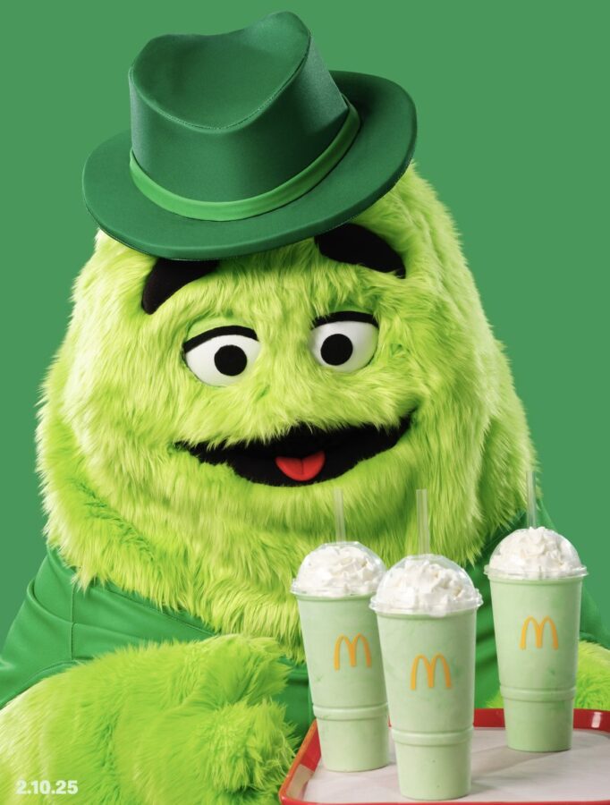 Uncle O'Grimacey, Grimace Shamrock Shake 2025 at McDonald's