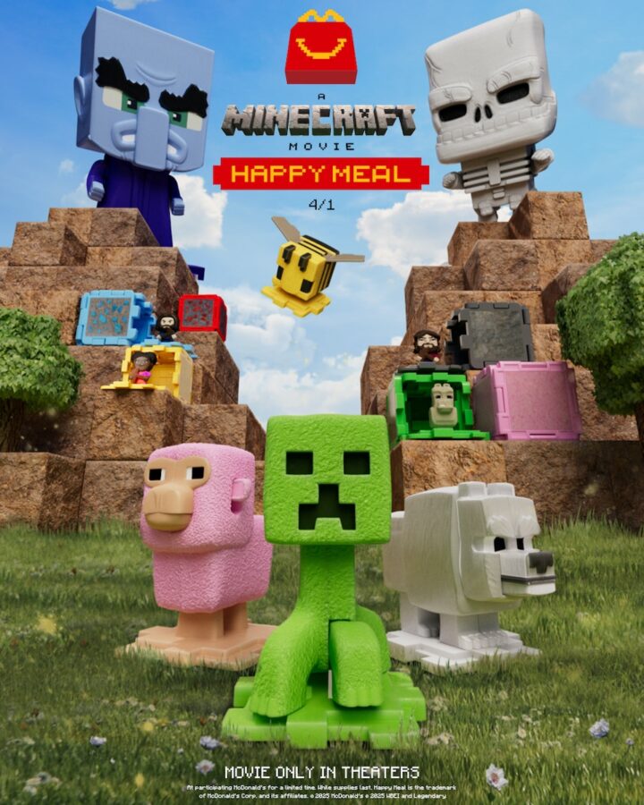 Minecraft Happy Meal toys + adult meal at McDonald's for movie