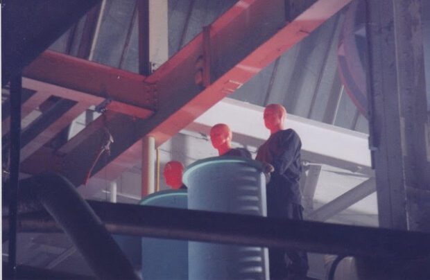 Blue Man Group ... orange? In the '90s, they were