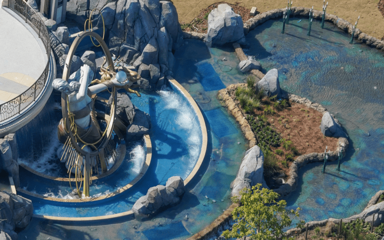 Water is flowing at Luna Overlook inside Celestial Park