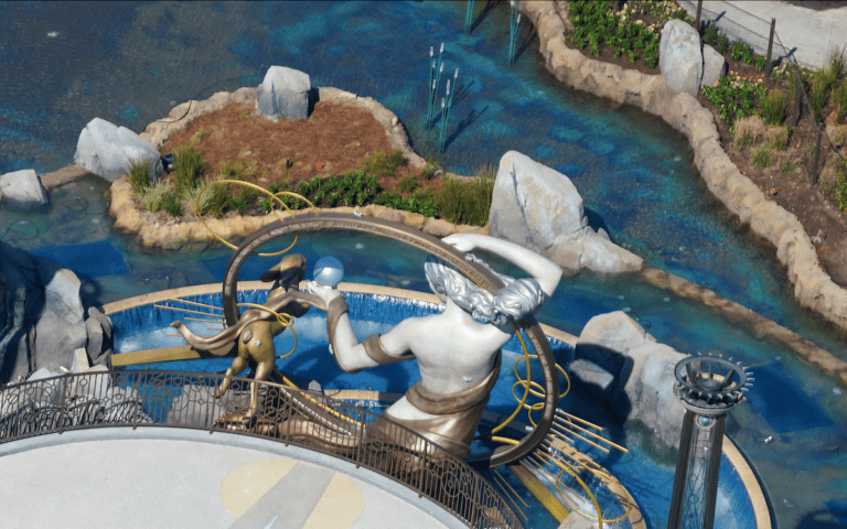 Water is flowing at Luna Overlook inside Celestial Park