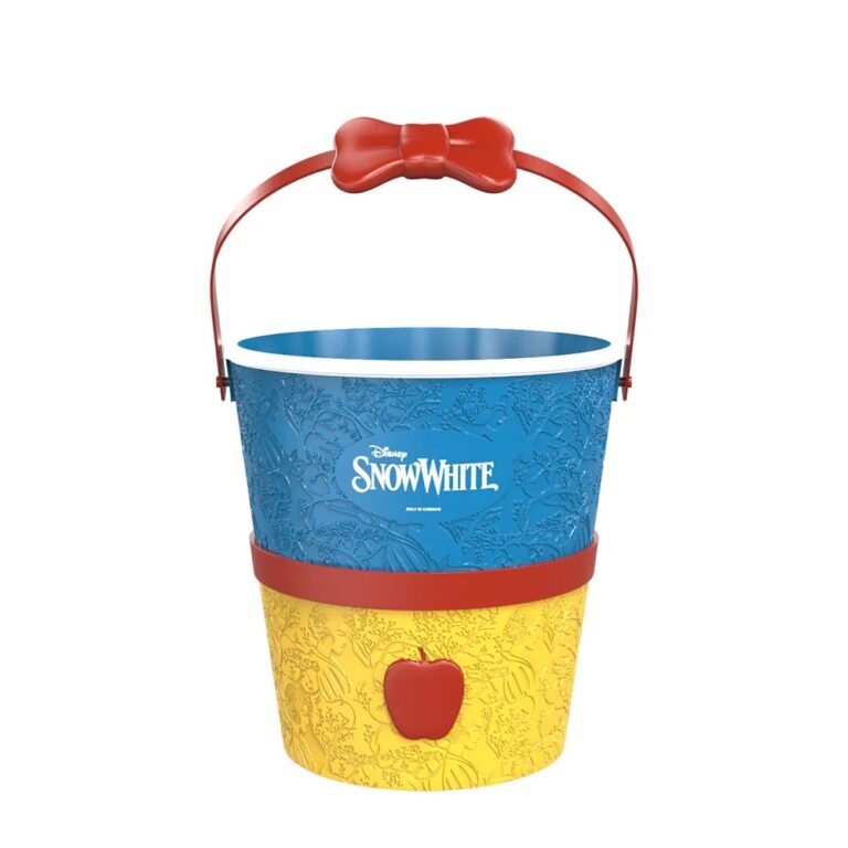 Snow White popcorn buckets at AMC, Cinemark