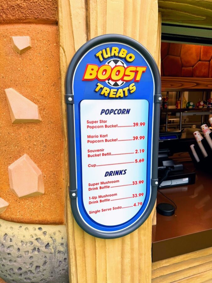 Turbo-Boost Treats menu | Popcorn in Nintendo at Epic Universe