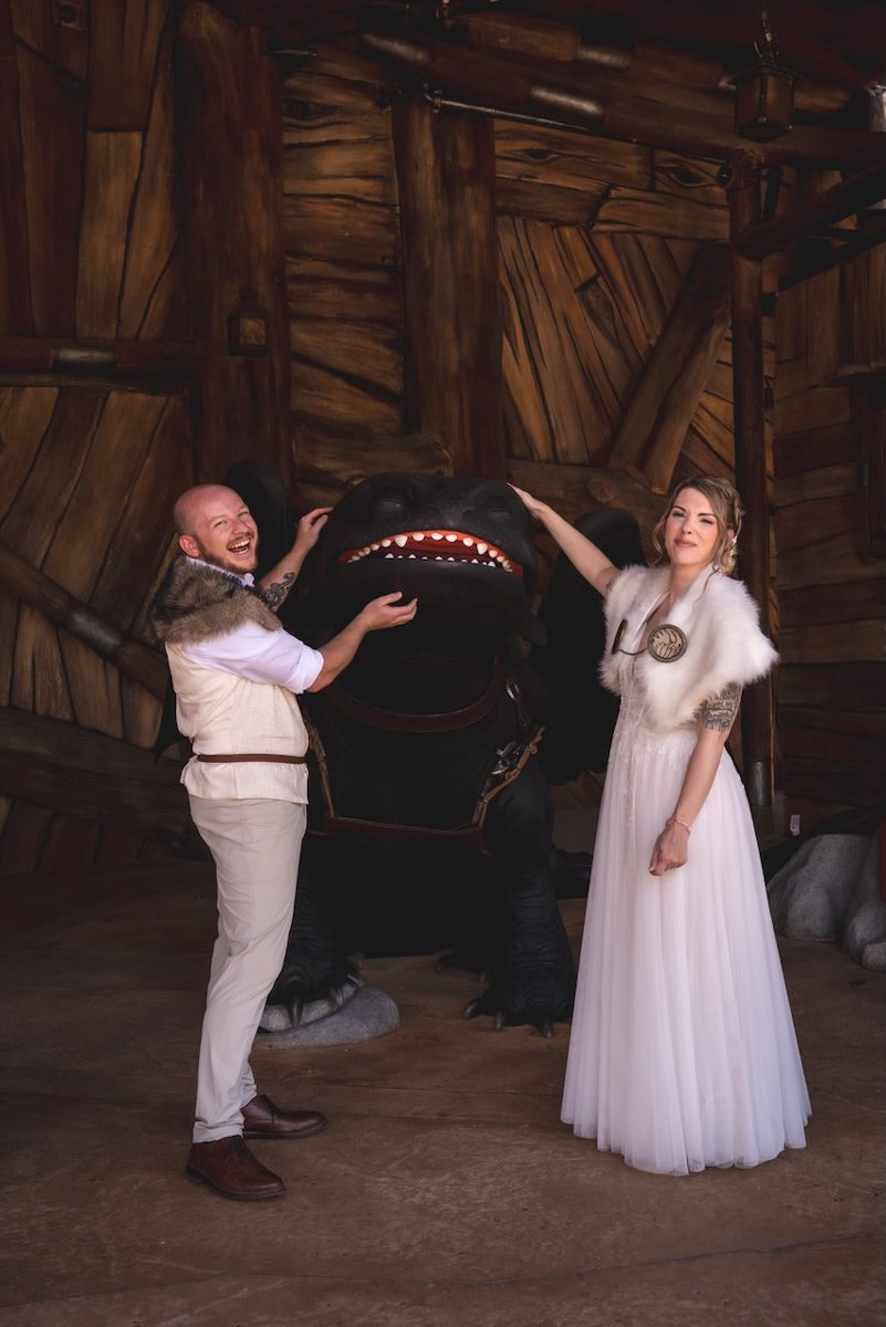 First wedding at Epic Universe? Couple elopes in Isle of Berk