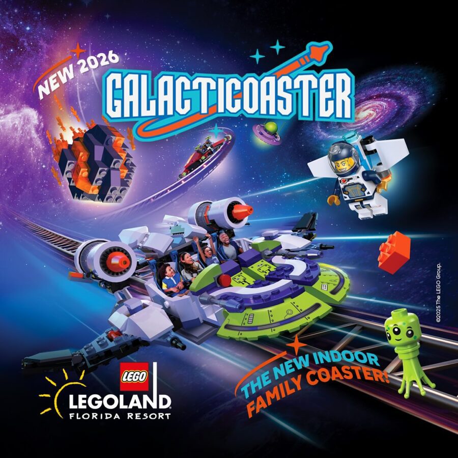 Galacticoaster indoor roller coaster opening at Legoland in 2026