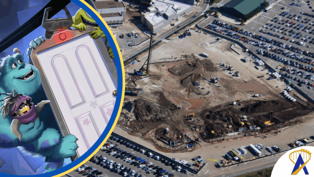 Monsters, Inc. roller coaster construction, August 2025