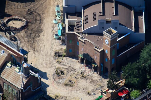 Monsters, Inc. roller coaster construction, December 2025