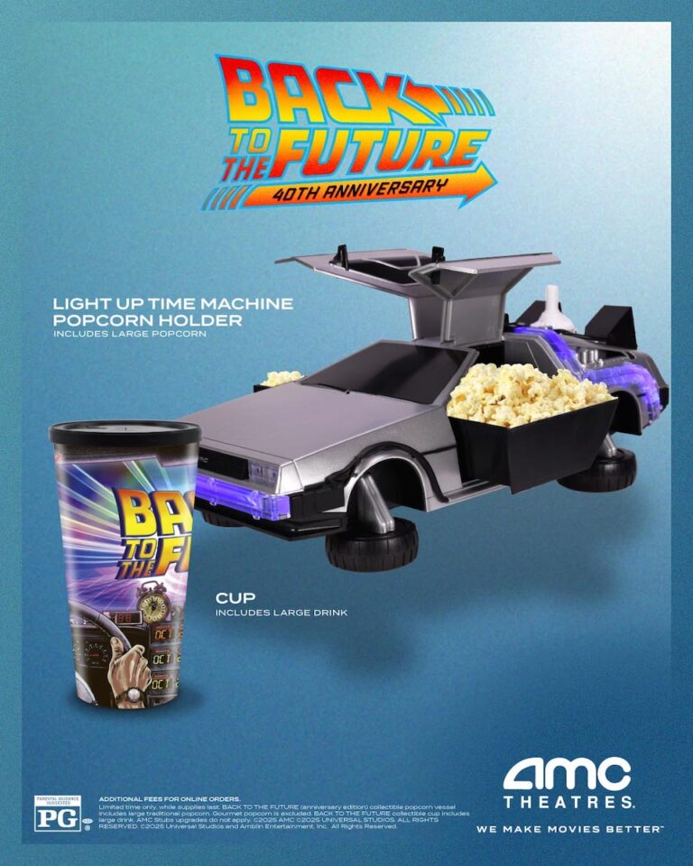 Back to the Future popcorn bucket at AMC movie theaters