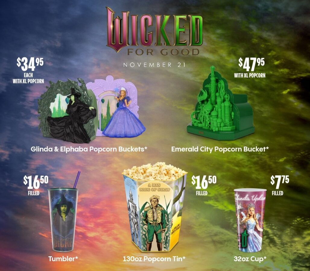 Wicked: For Good popcorn buckets | Regal, AMC, Cinemark