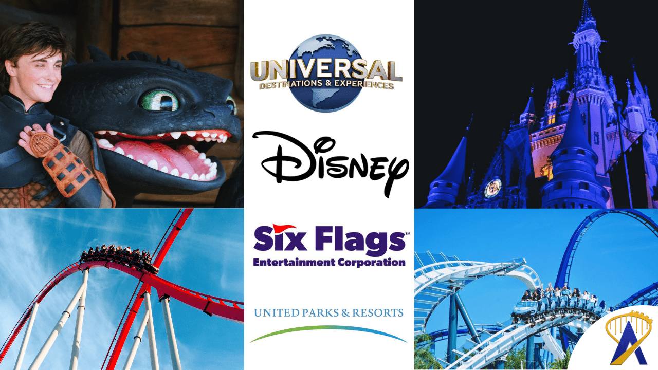 Universal, Disney, Six Flags, & United theme parks comparison