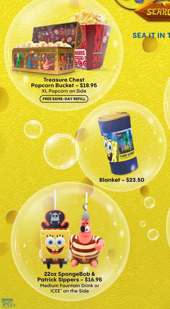 SpongeBob popcorn bucket | Regal, AMC, Cinemark theaters