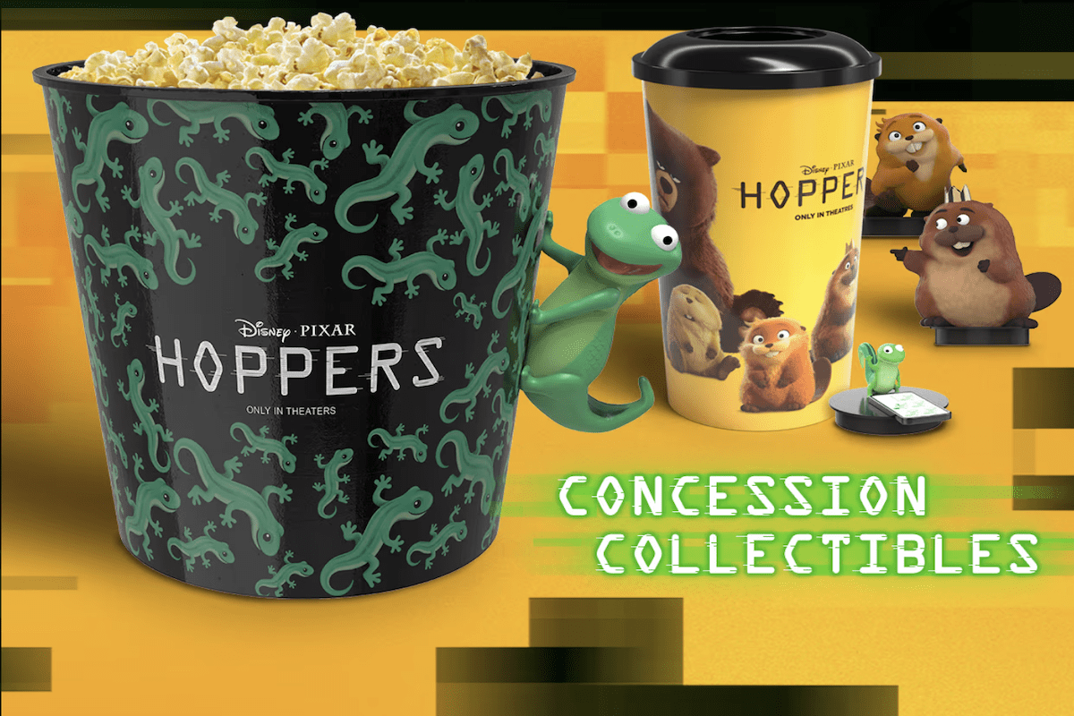 Hoppers popcorn buckets & novelties at AMC, Regal, Cinemark