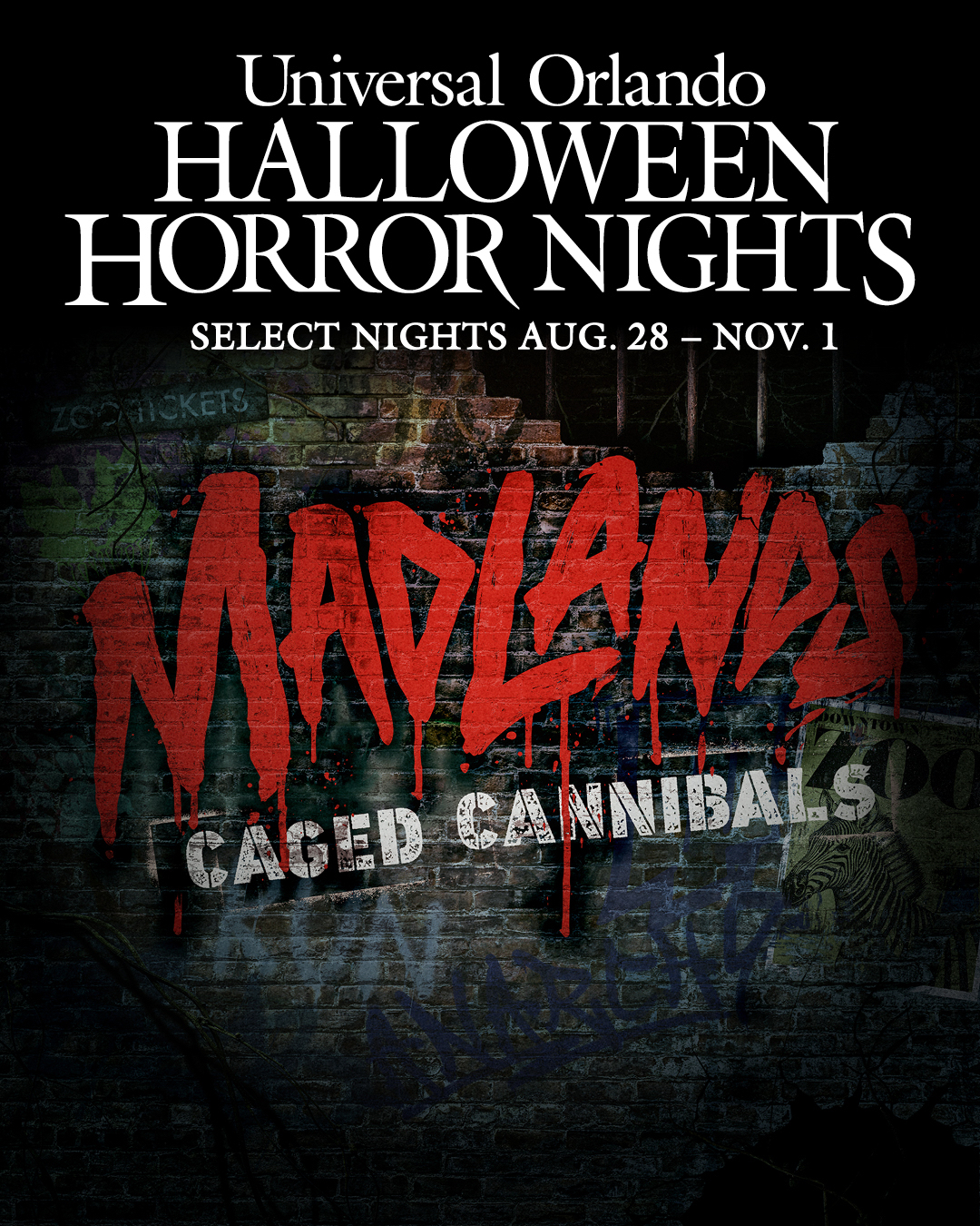 Madlands: Caged Cannibals haunted house for Halloween Horror Nights 35 ...